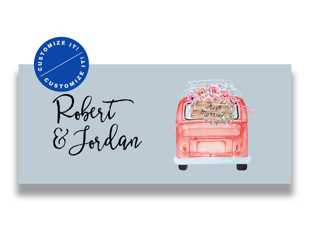 Just Married Bus Wedding Garage Door Banner – DoorPOP