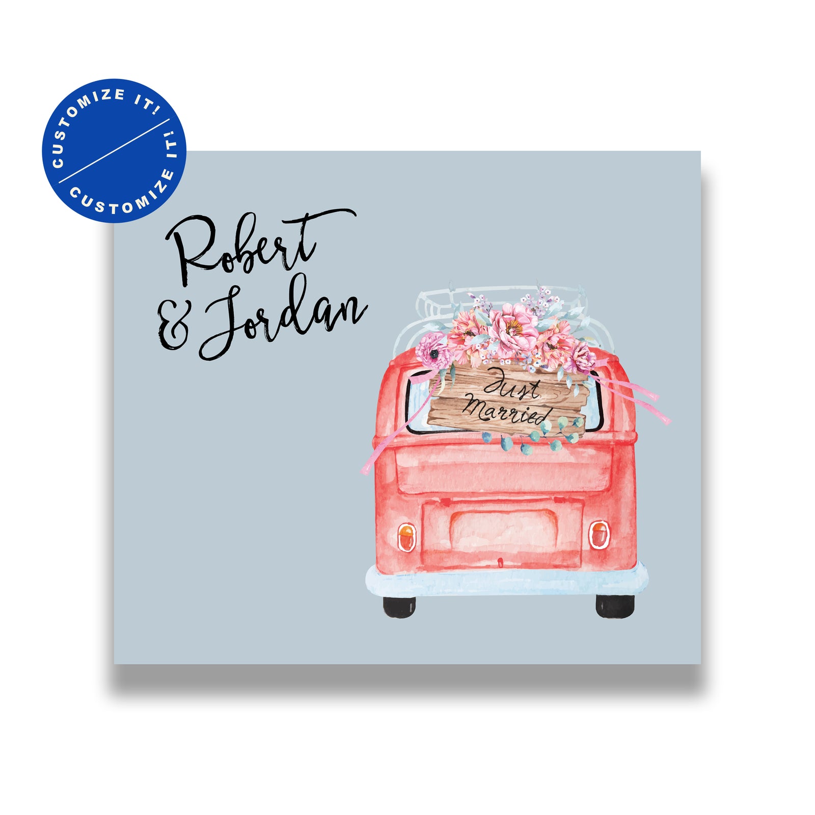 Just Married Bus Wedding Garage Door Banner – DoorPOP